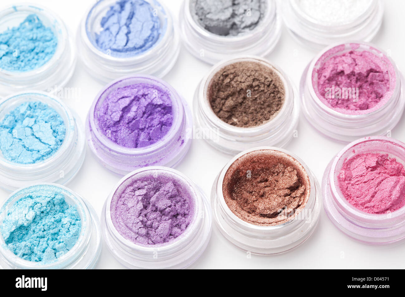 Set of colorful makeup powder eyeshadow Stock Photo - Alamy