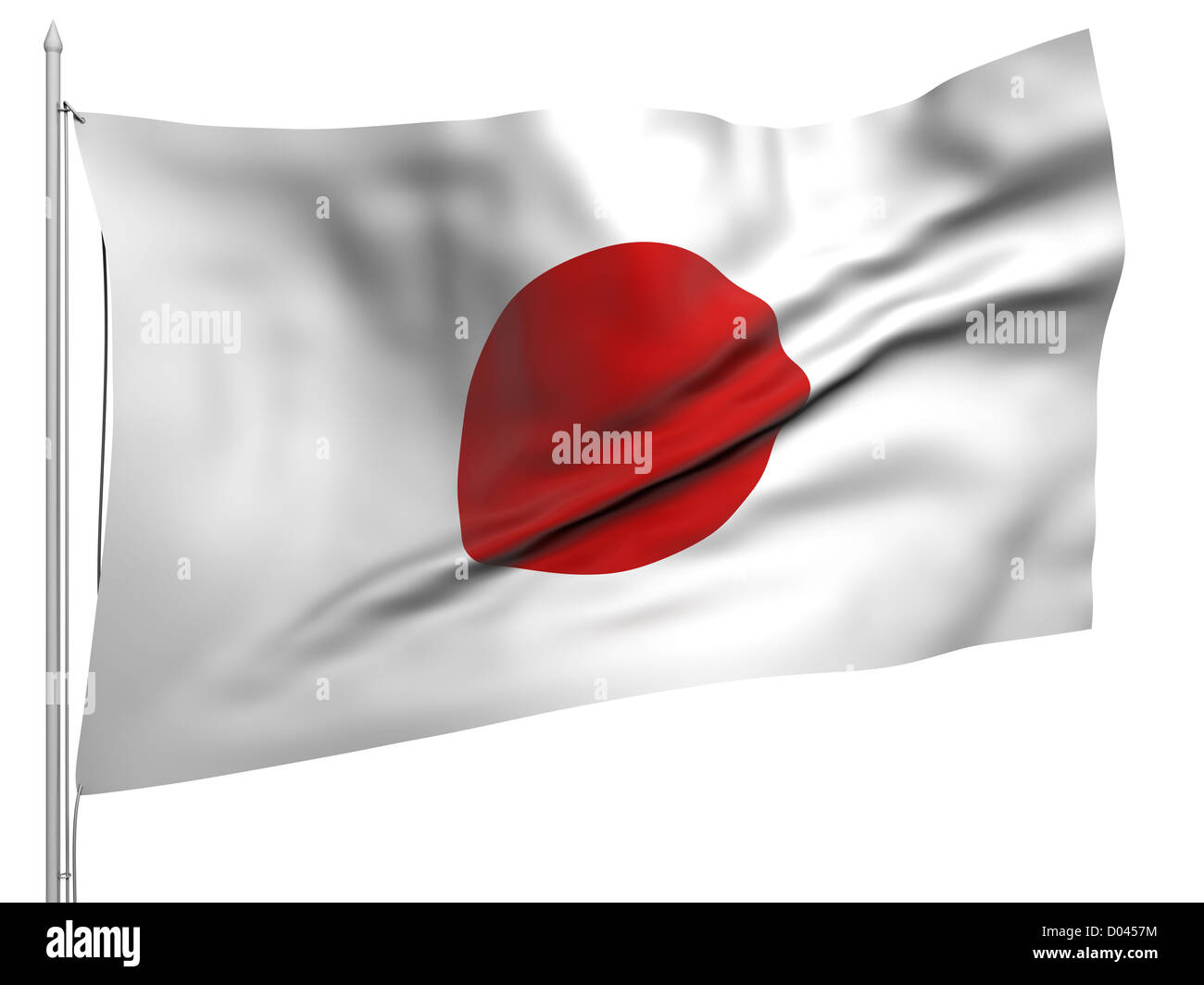 Flying Flag of Japan - All Countries Collection. Flag, flagstaff ...