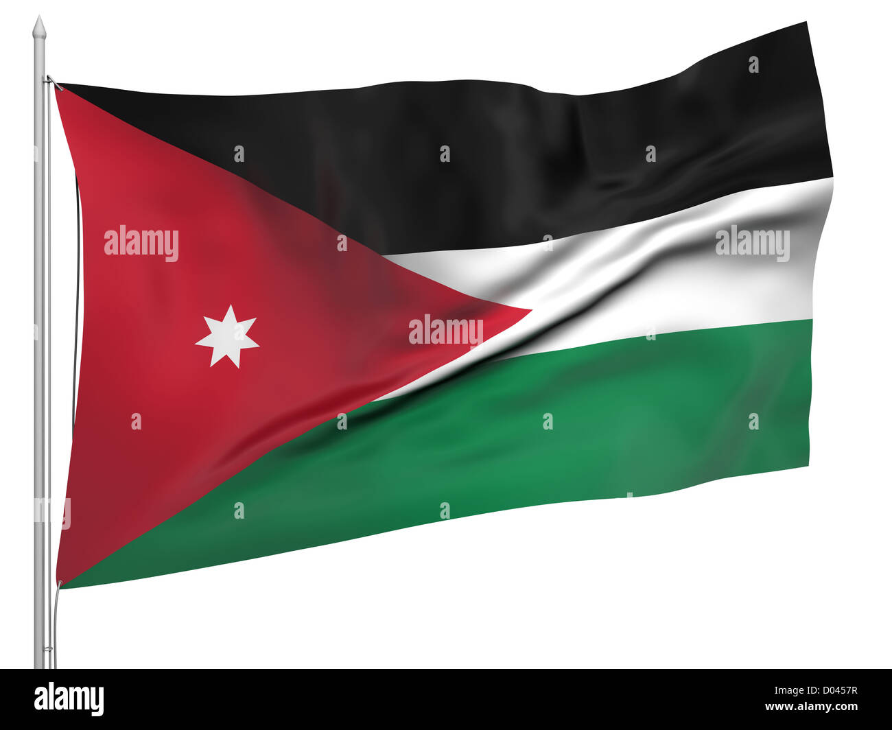 Flying Flag of Jordan - All Countries Collection. Flag, flagstaff ...