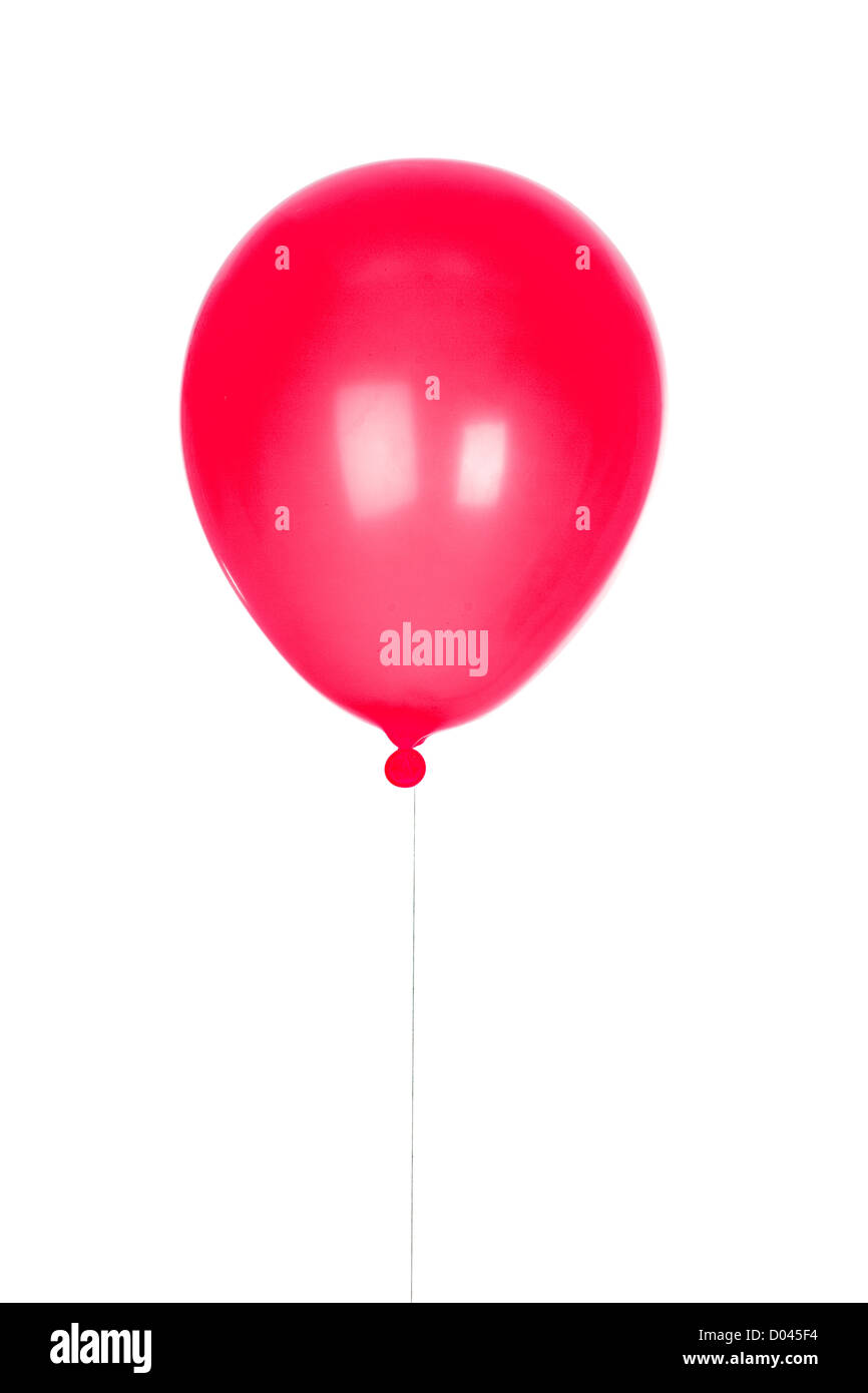 Red Balloon inflated isolated on white background Stock Photo - Alamy
