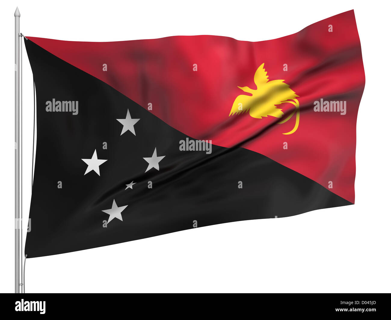 Flying Flag of Papua New Guinea - All Countries Collection. Flag ...