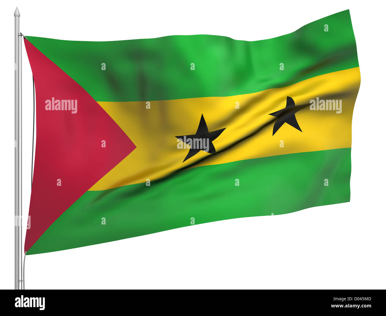 Flying Flag of Sao Tome and Principe - All Countries Collection. Flag ...