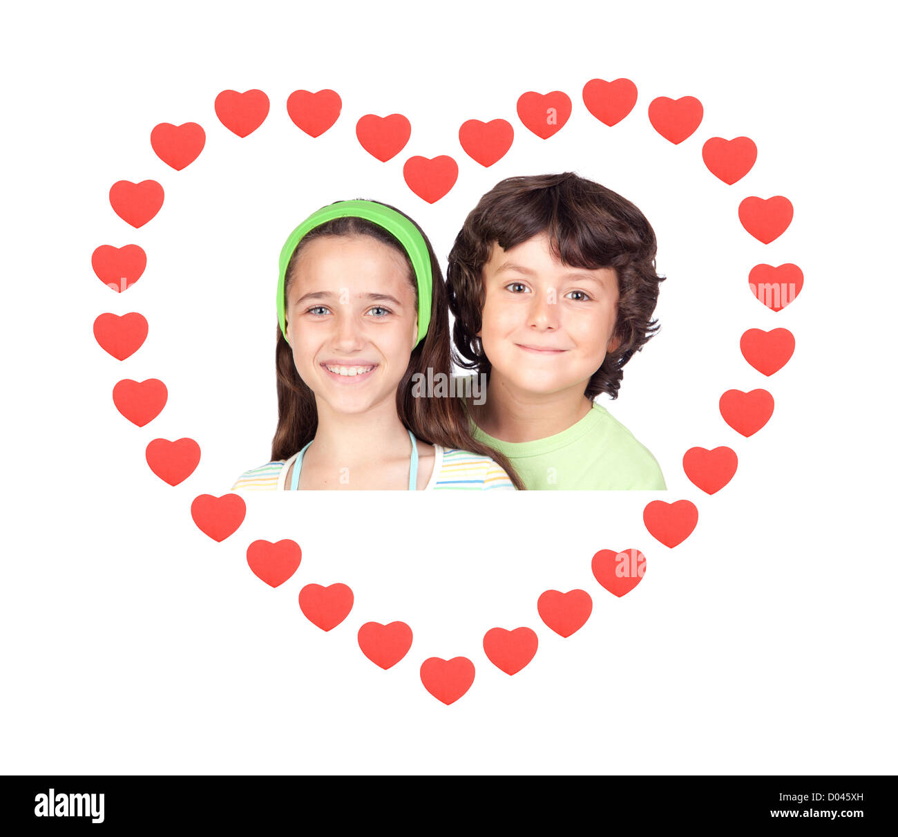 Couple of children in love isolated on white background Stock Photo - Alamy