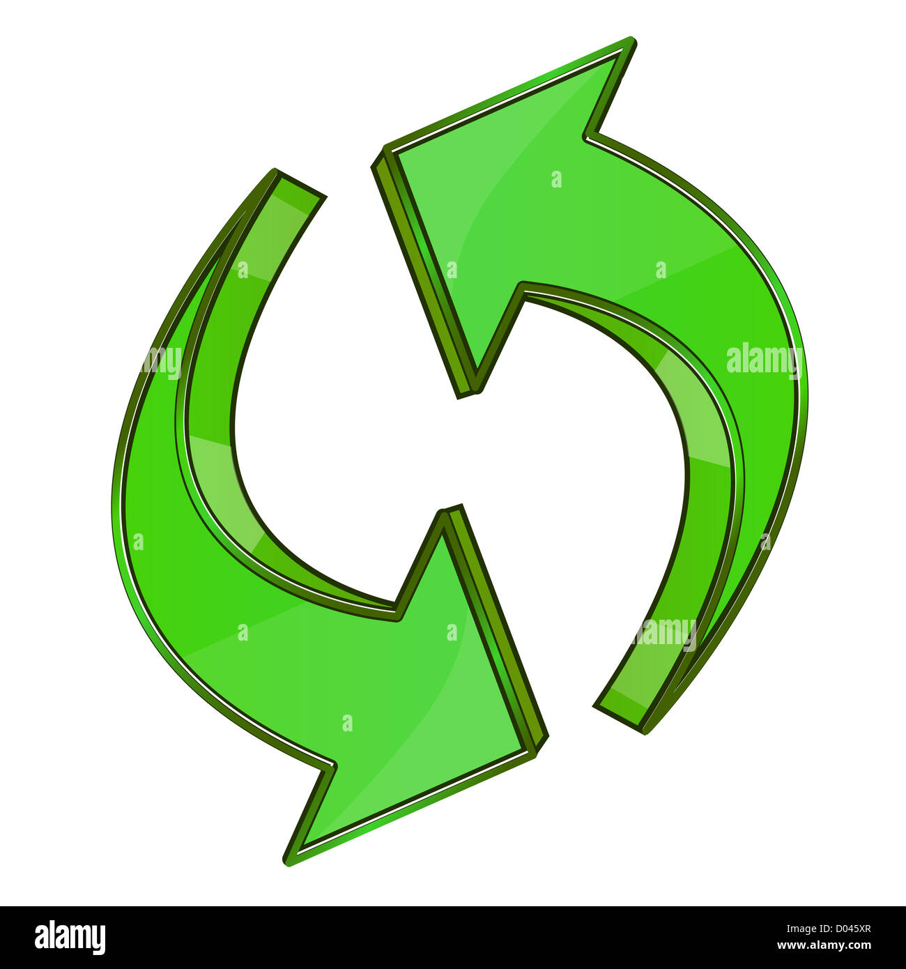 illustration of recycle arrows on white background Stock Photo - Alamy