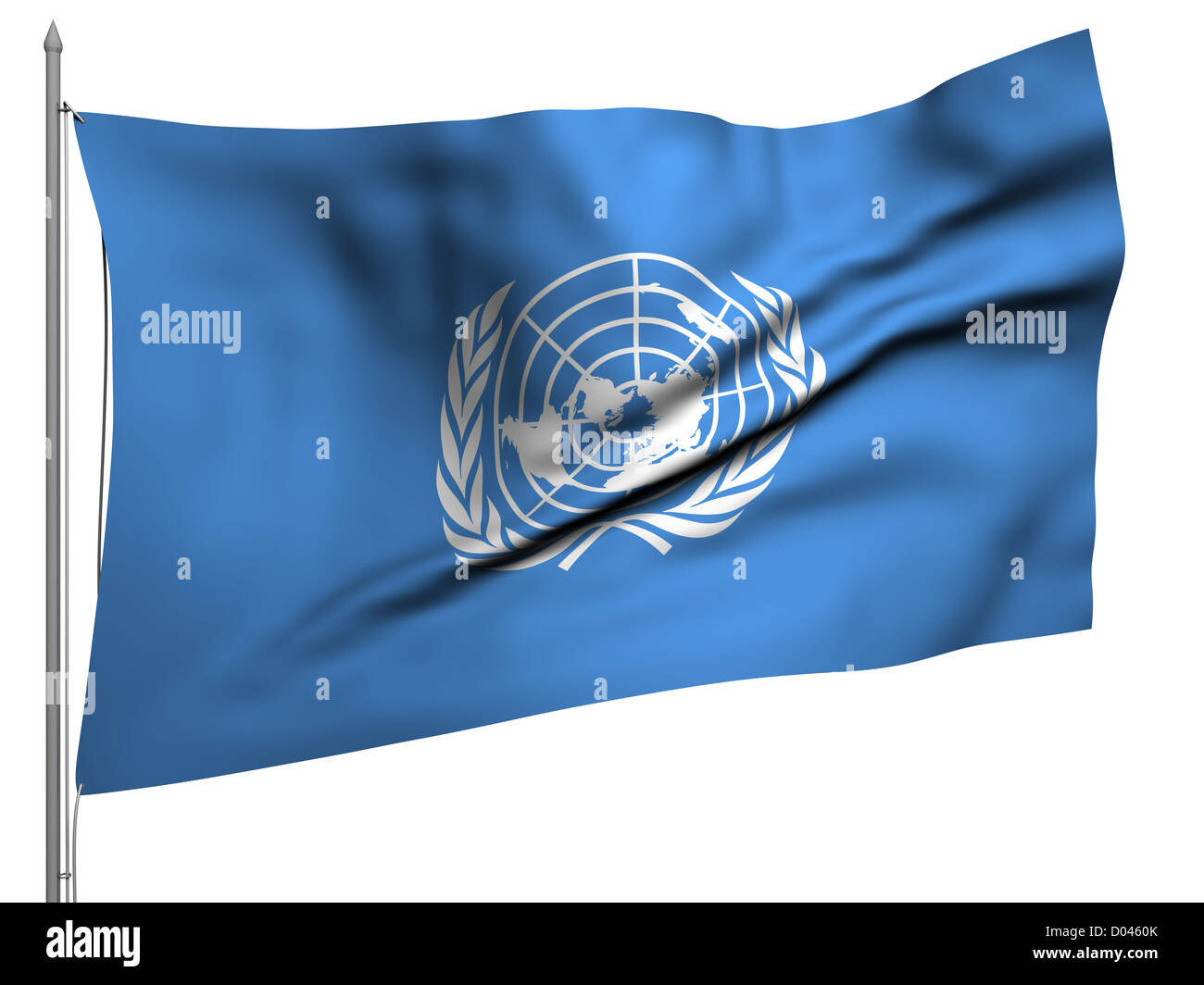 Flying Flag of United Nations - All Flags Collection Stock Photo - Alamy