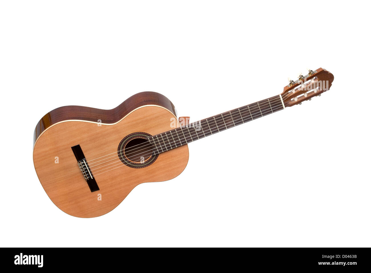 Beautiful classical guitar isolated on white background Stock Photo - Alamy