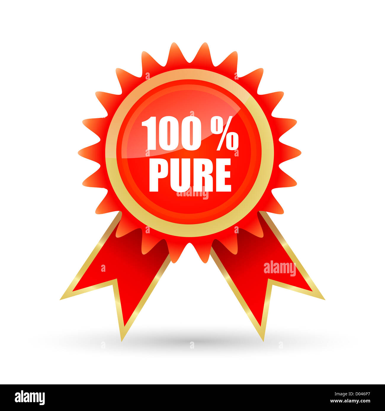 illustration of 100% pure tag on white background Stock Photo - Alamy