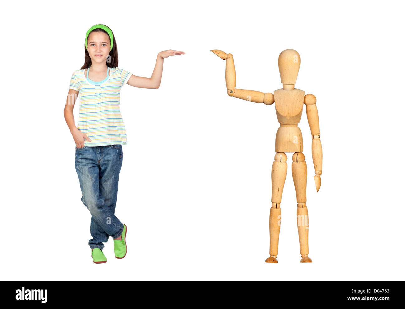 Jointed wooden mannequin isolated on white background Stock Photo - Alamy