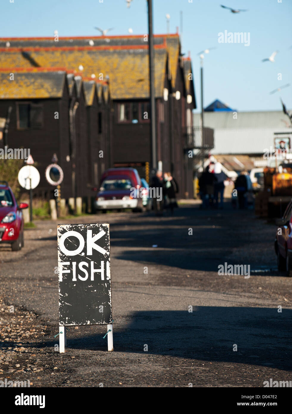 A sign for a fishmonger in Old Hastings Stock Photo - Alamy