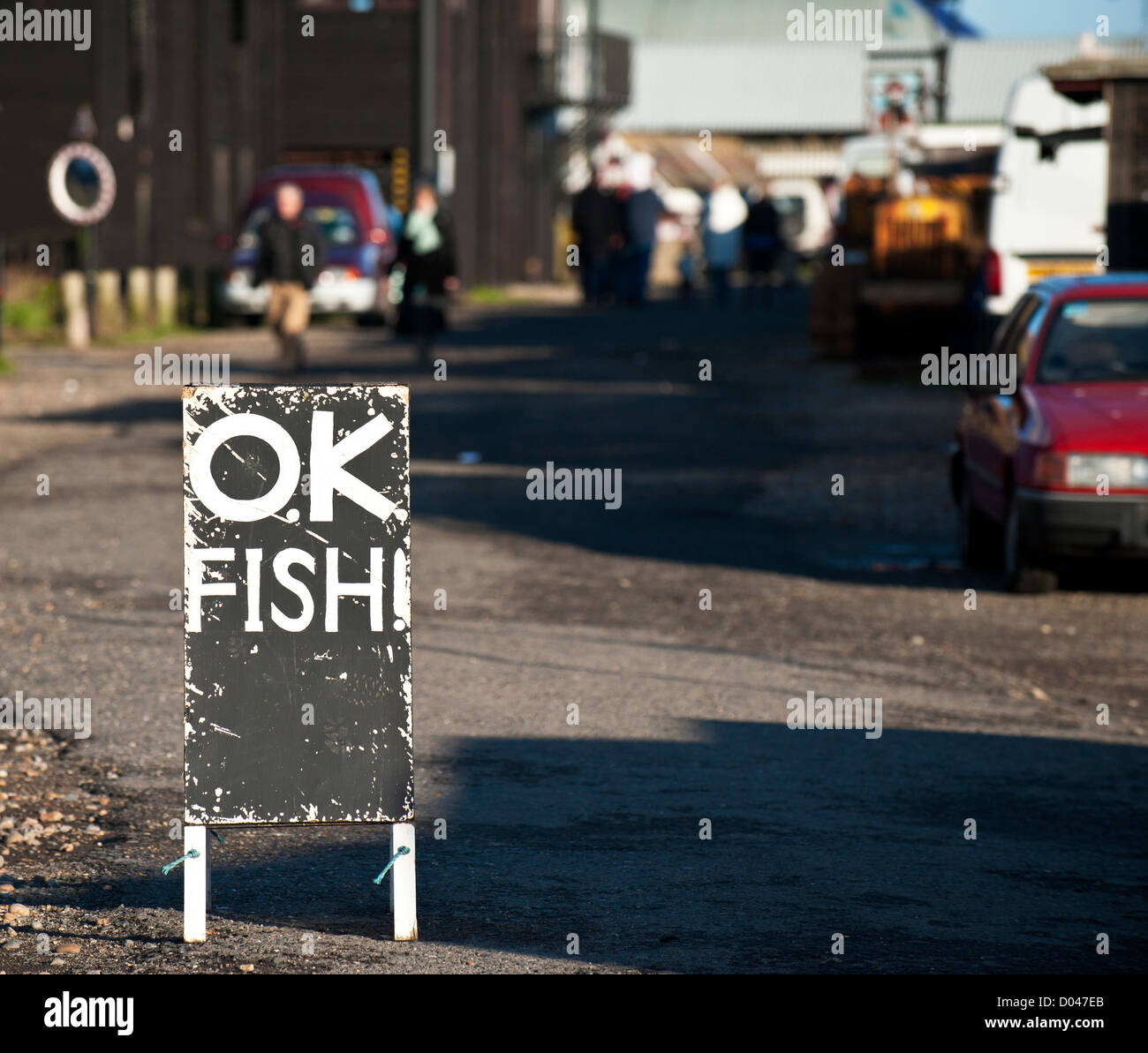 A sign for a fishmonger in Old Hastings Stock Photo - Alamy