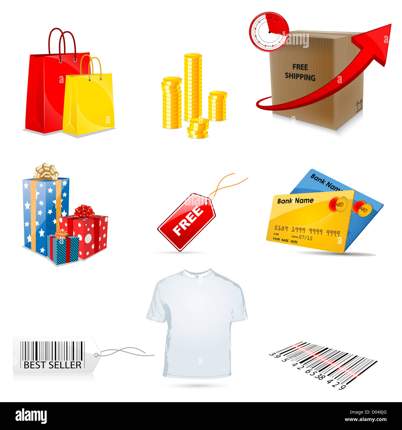 illustration of free shipping icon on white background Stock Photo - Alamy