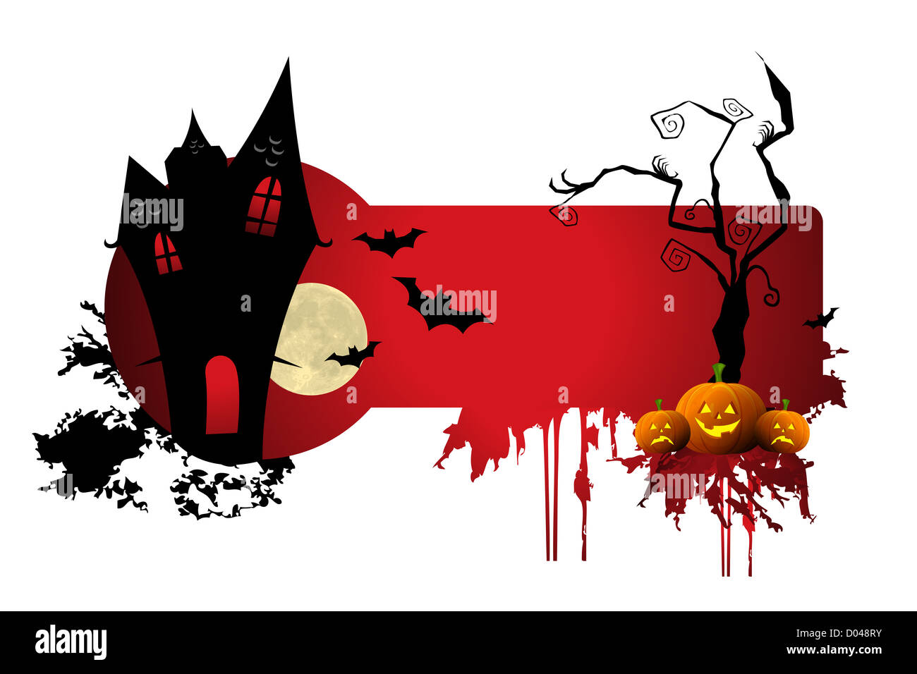 Halloween night house on Cut Out Stock Images & Pictures - Alamy