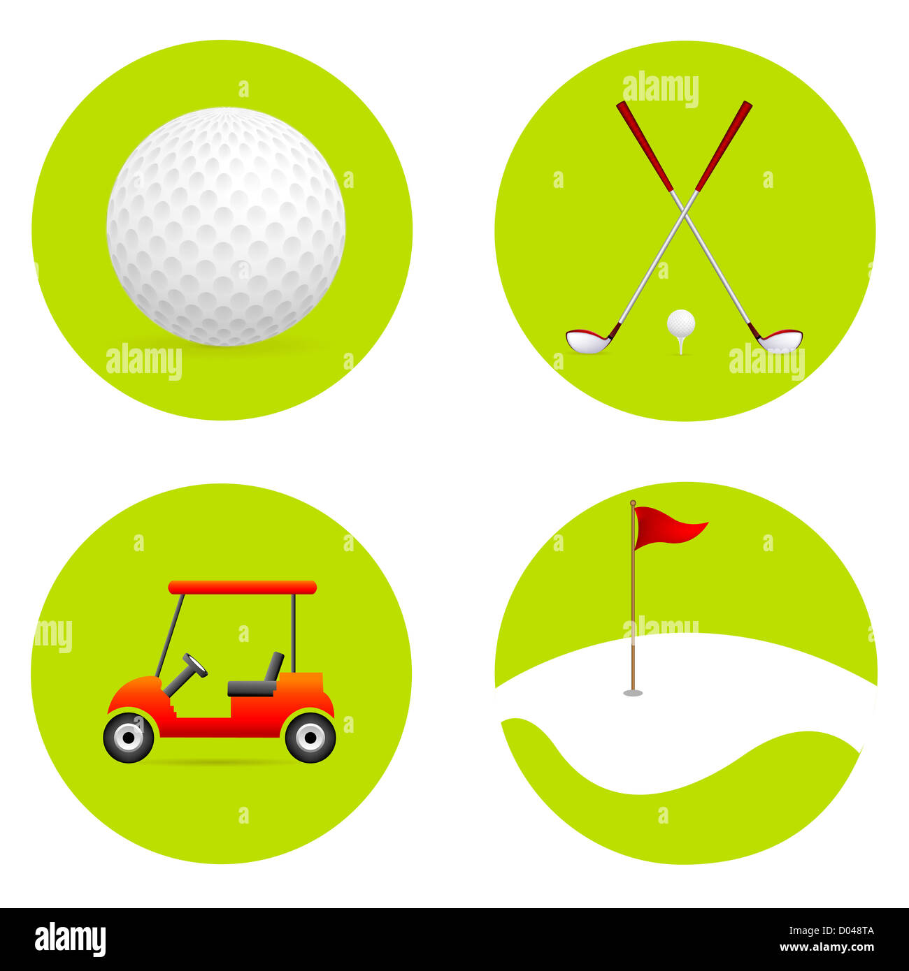 illustration of golf elements on an isolated background Stock Photo - Alamy