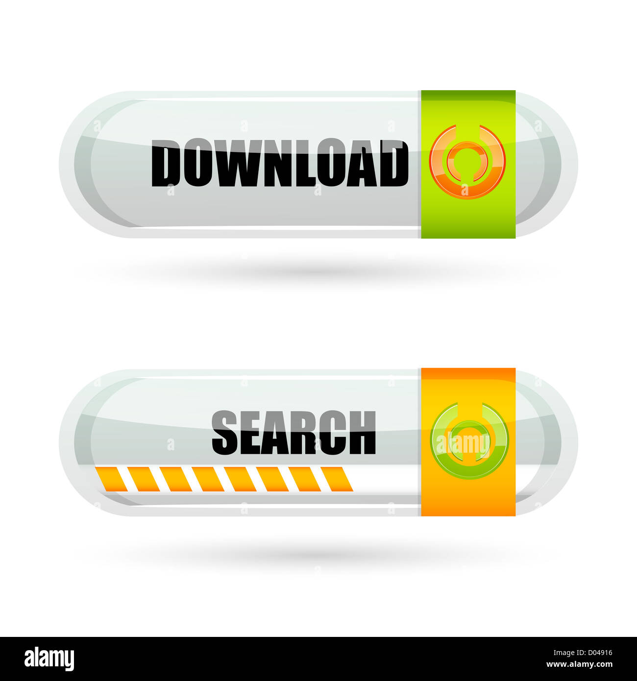 illustration of download and search icon on white background Stock ...