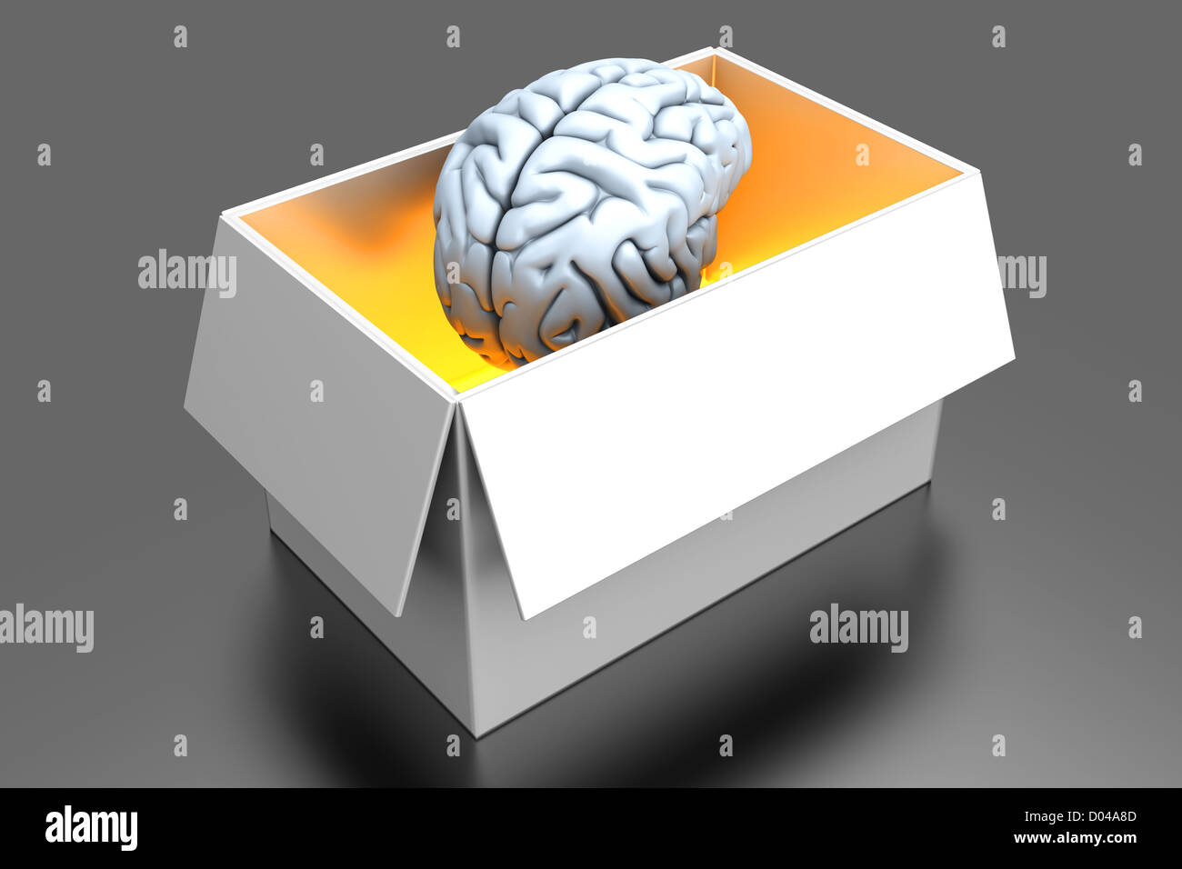 Brain out of the box Stock Photo - Alamy