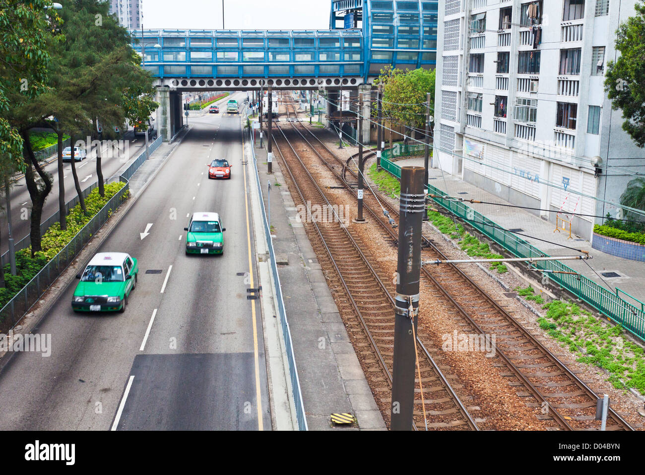 Hong Kong traffic and downtown area Stock Photo - Alamy