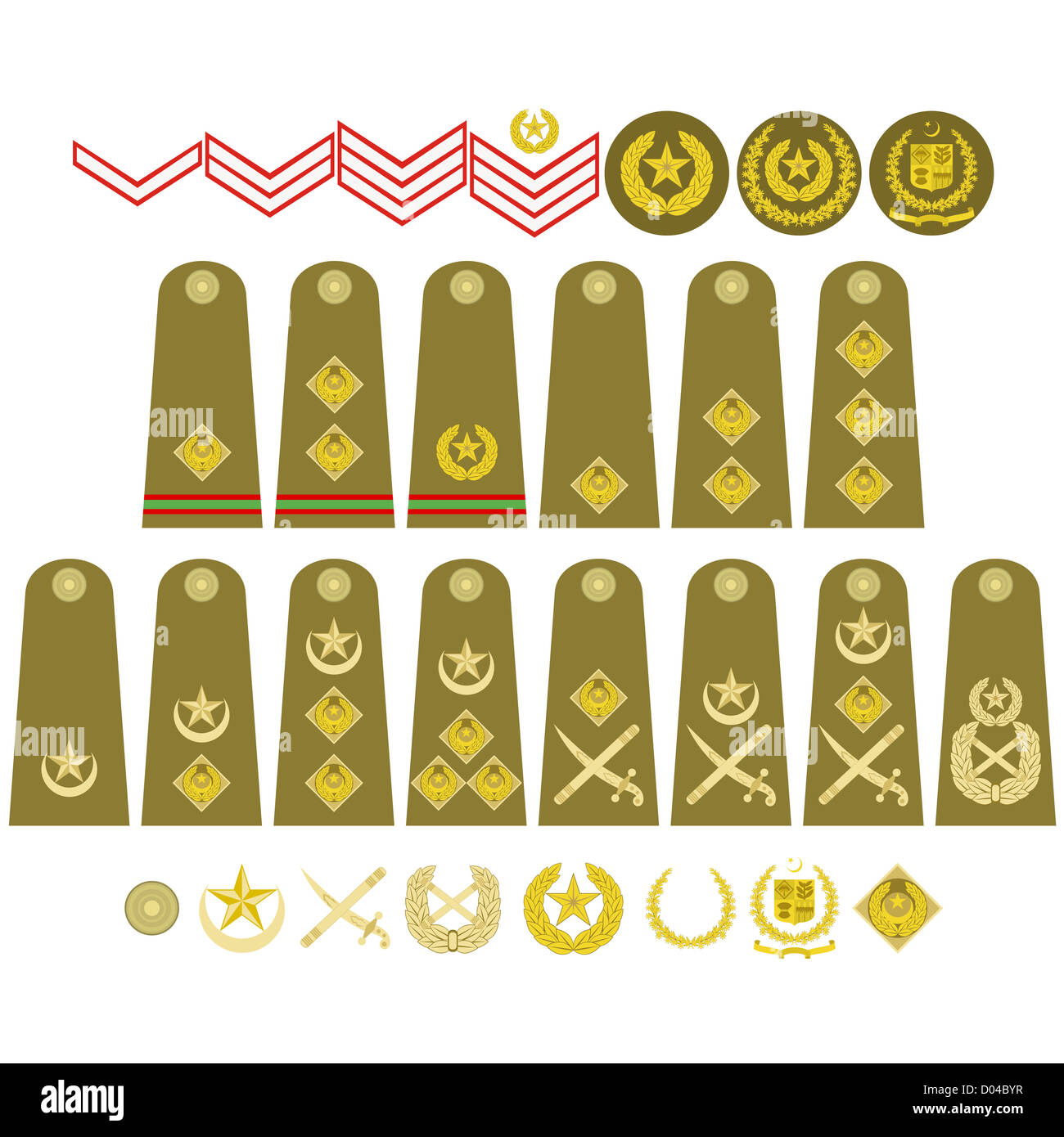 Epaulets, military ranks and insignia. Illustration on white background ...