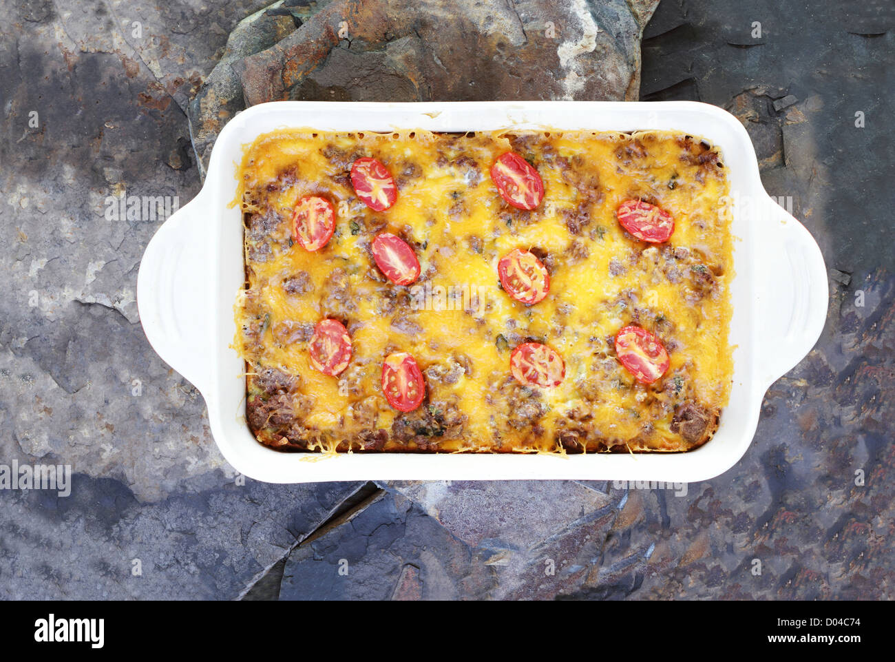 Hash Brown Strata or Breakfast Casserole made with a crust of hash ...