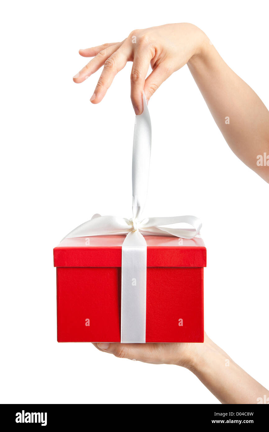 Hand with ribbon hi-res stock photography and images - Alamy