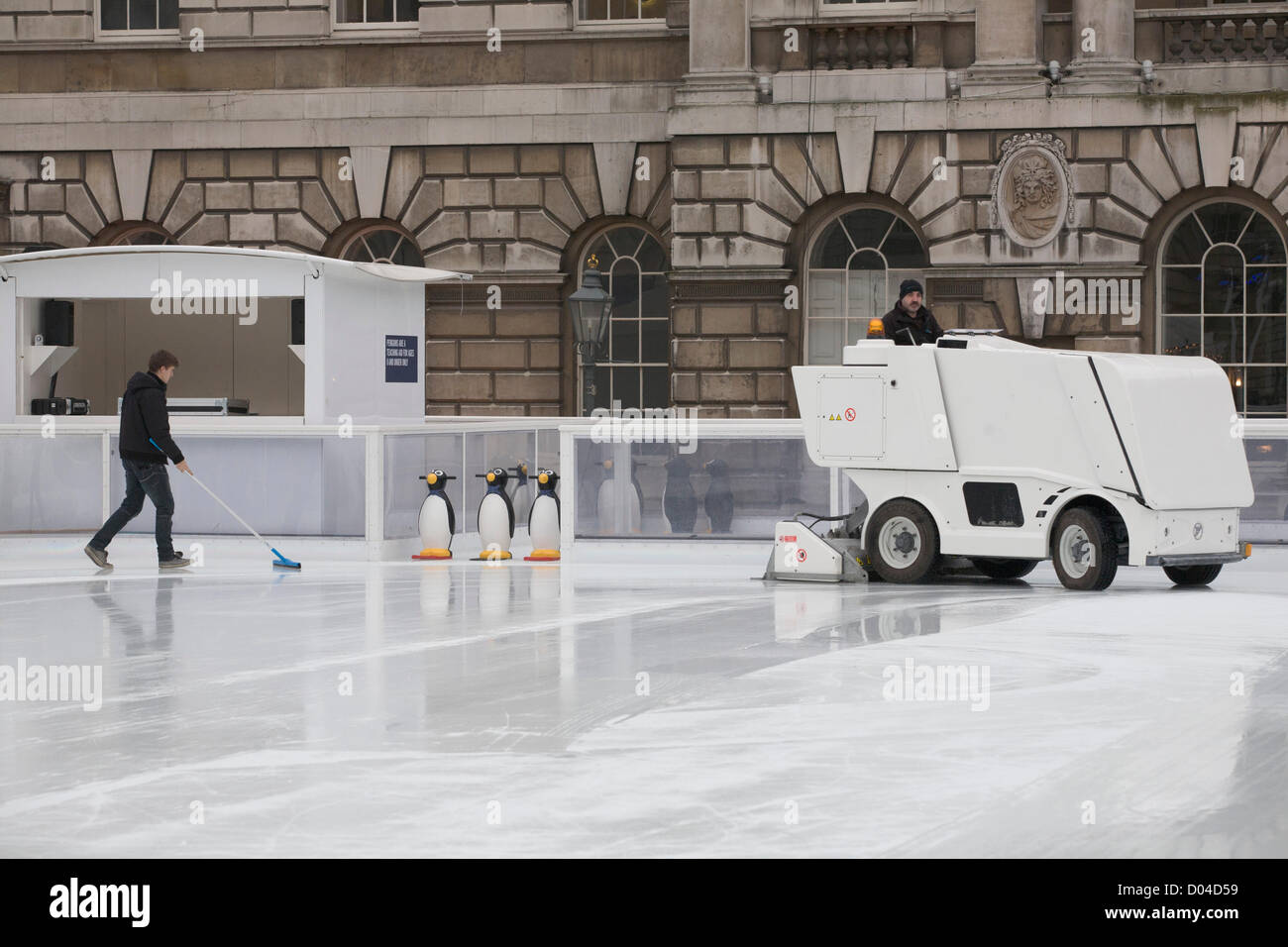 16th November 2012. London UK. An ice resurfacer smoothing the surface ...