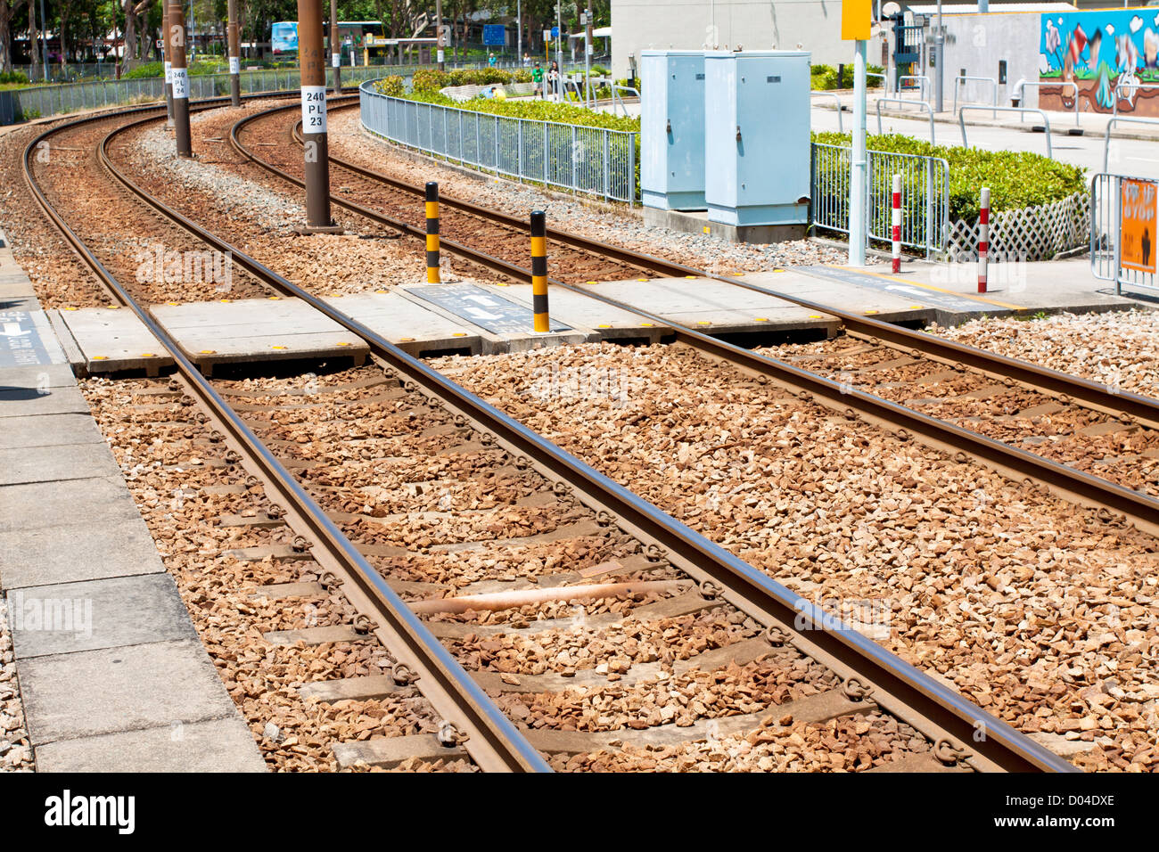 Railway on the ground Stock Photo - Alamy