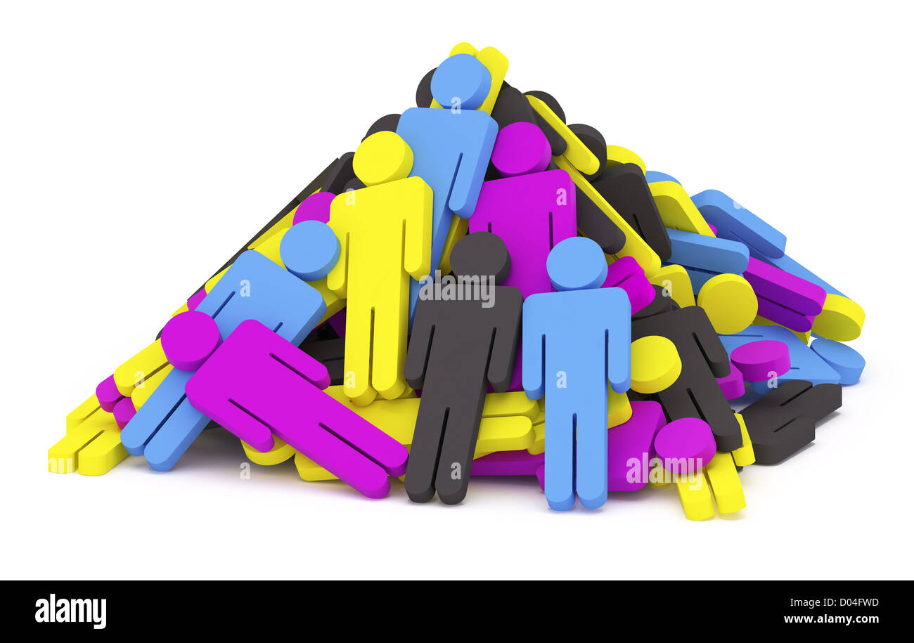 cmyk people pyramid Stock Photo - Alamy