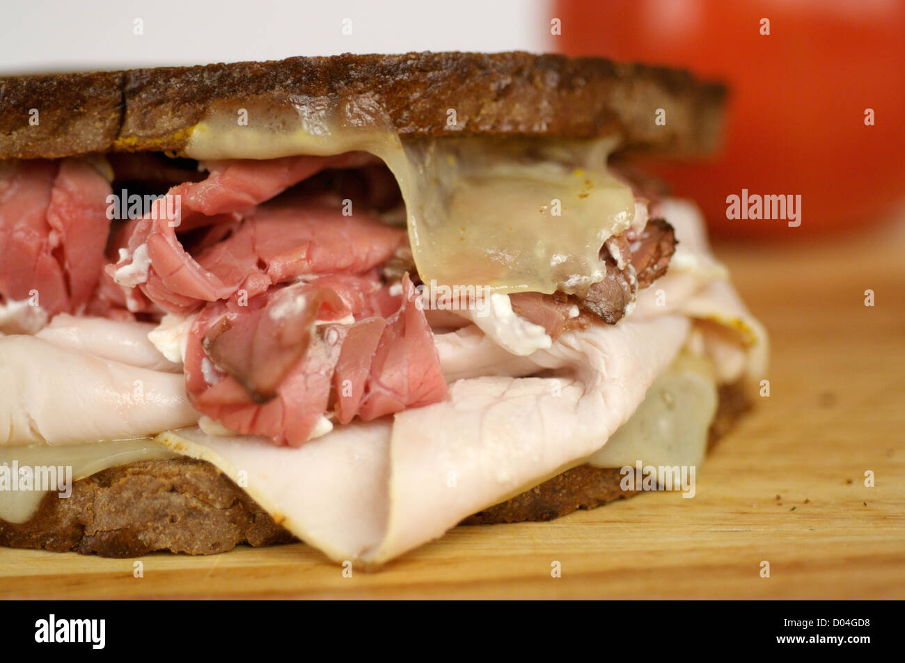 Corned beef and turkey on rye Stock Photo - Alamy