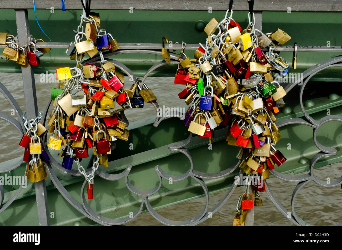 Loving couples locked love locks hi-res stock photography and images ...