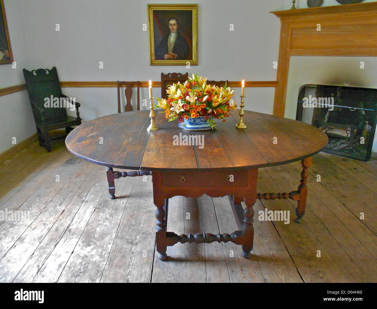 The gate leg table, located in Primitive Hall in Chester County ...