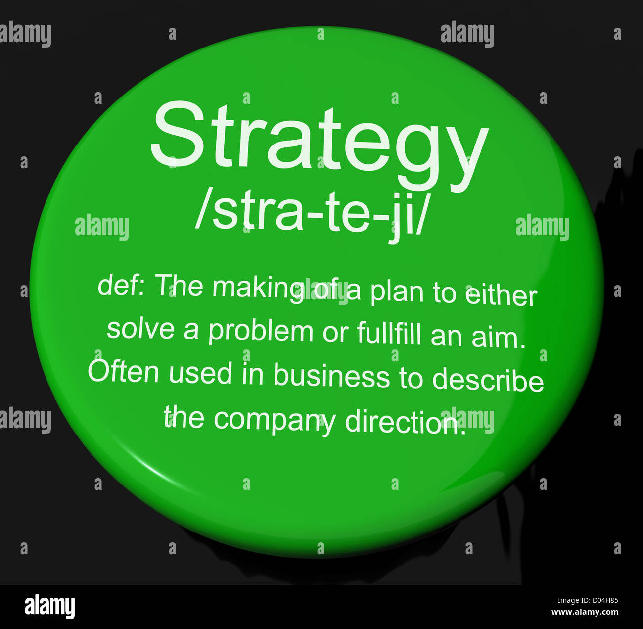 Strategy Definition Button Shows Planning Organization And Leadership ...