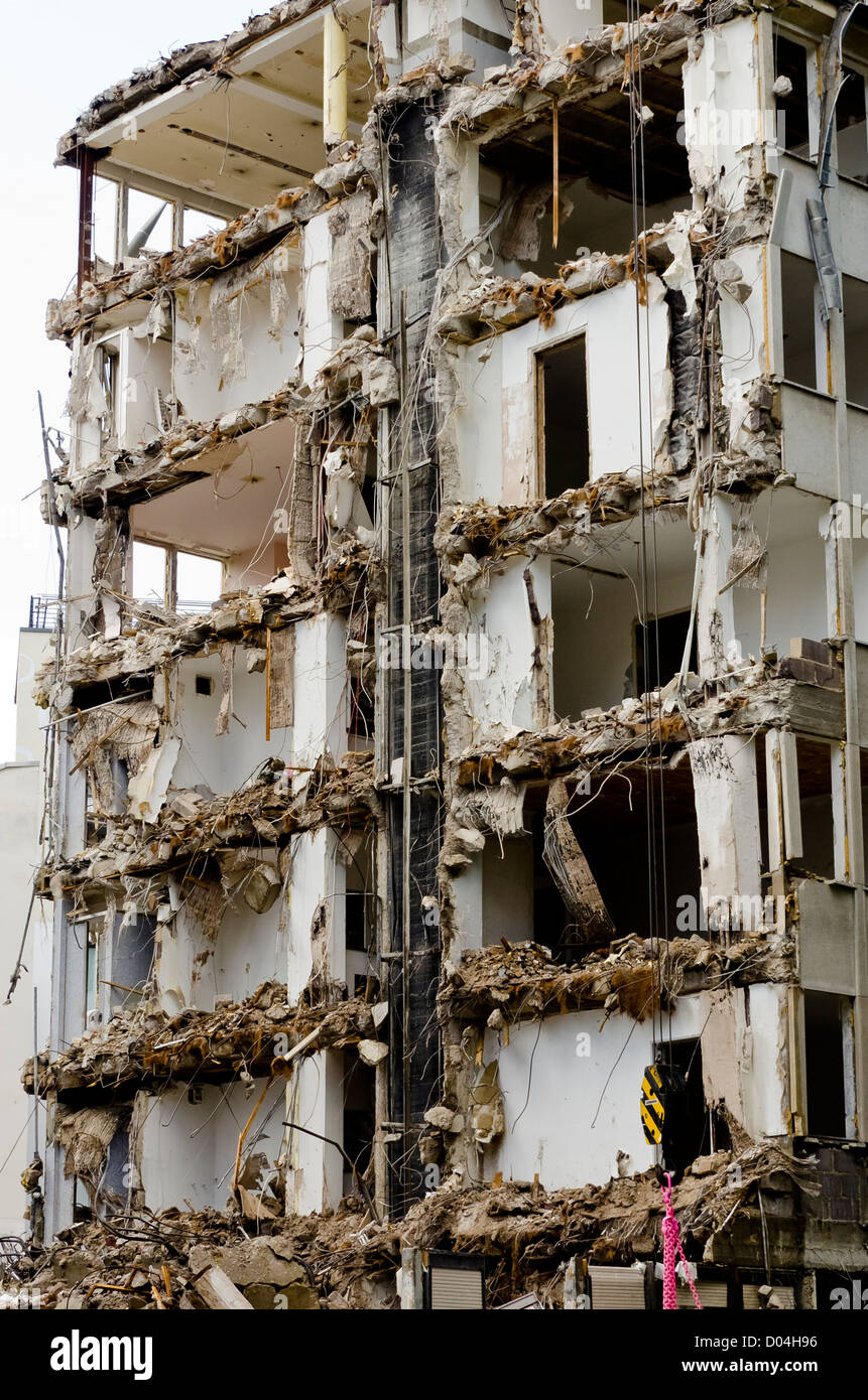 Building being torn down in Frankfurt Germany Stock Photo - Alamy