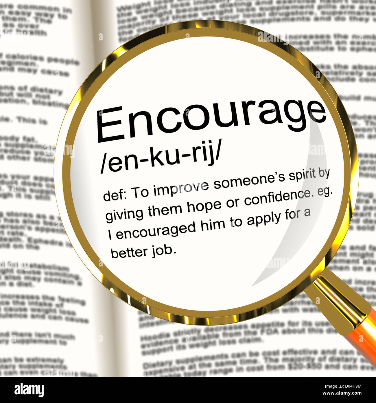 Encourage Definition Magnifier Shows Motivation Inspiration And ...