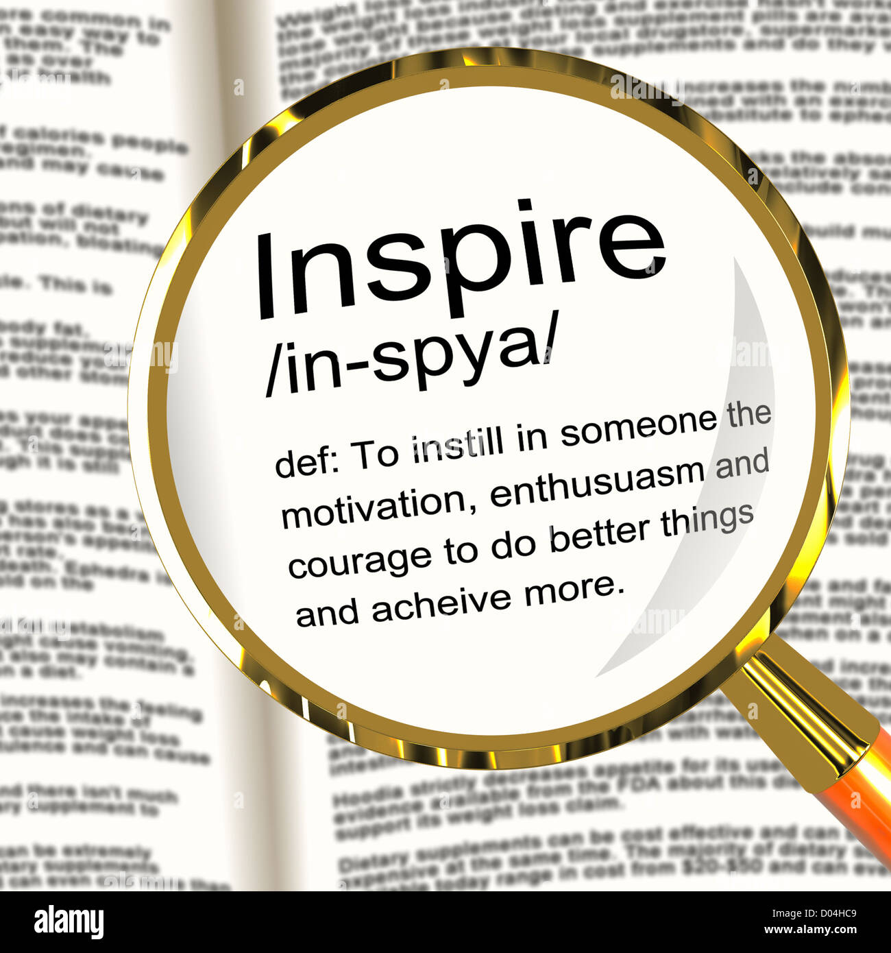 Inspire Definition Magnifier Shows Motivation Encouragement And ...