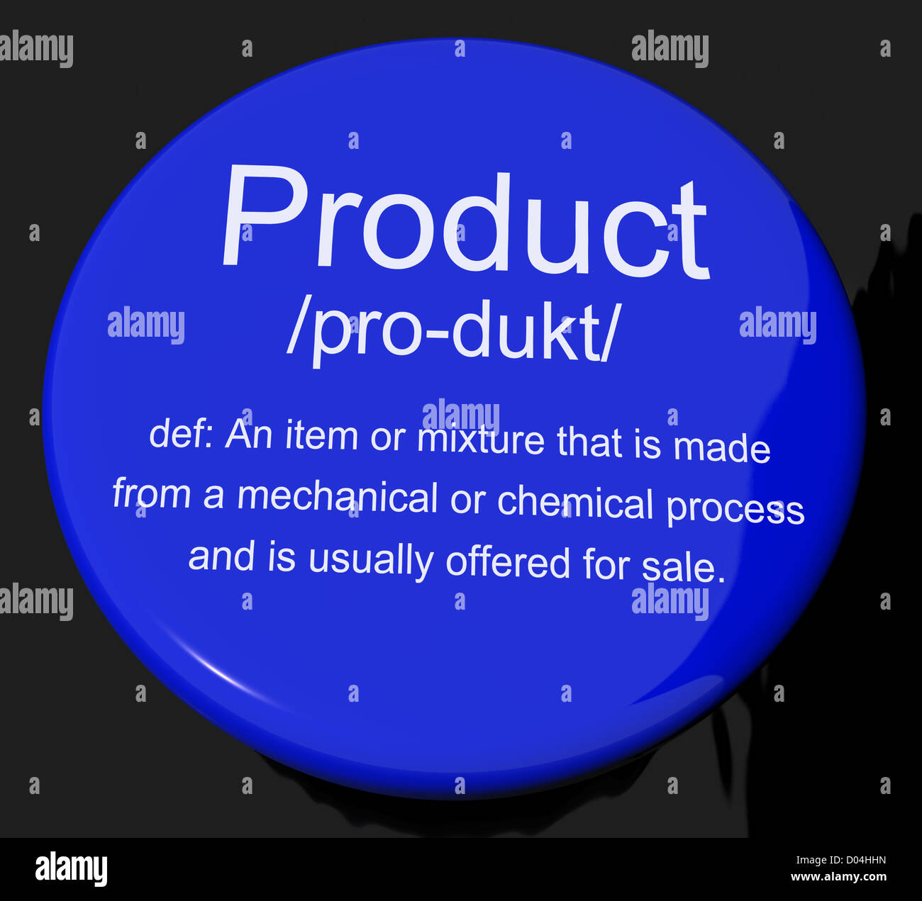 Product Definition Button Shows Goods For Sale At A Store Stock Photo ...