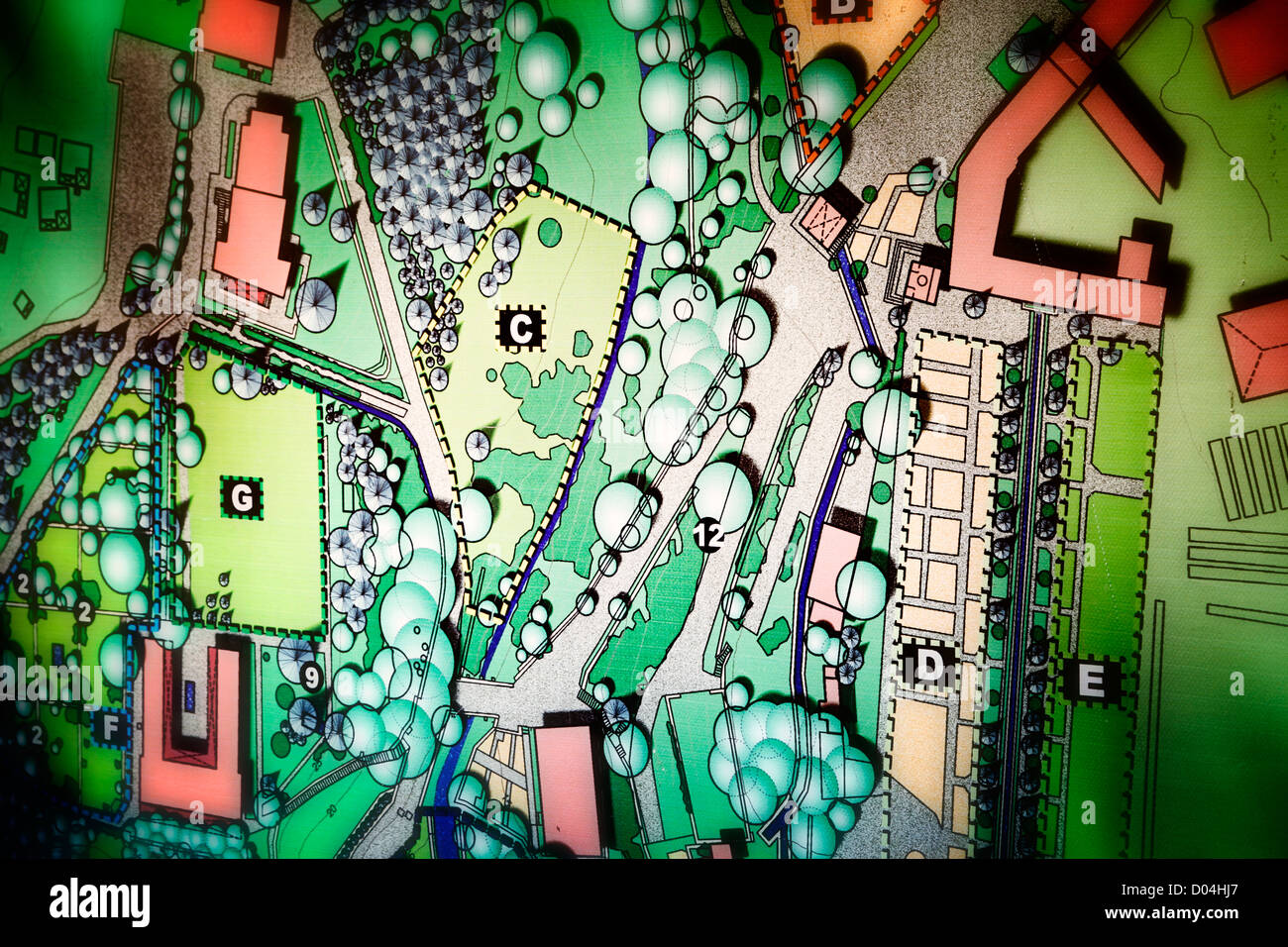 Close-up of a detailed city map Stock Photo - Alamy