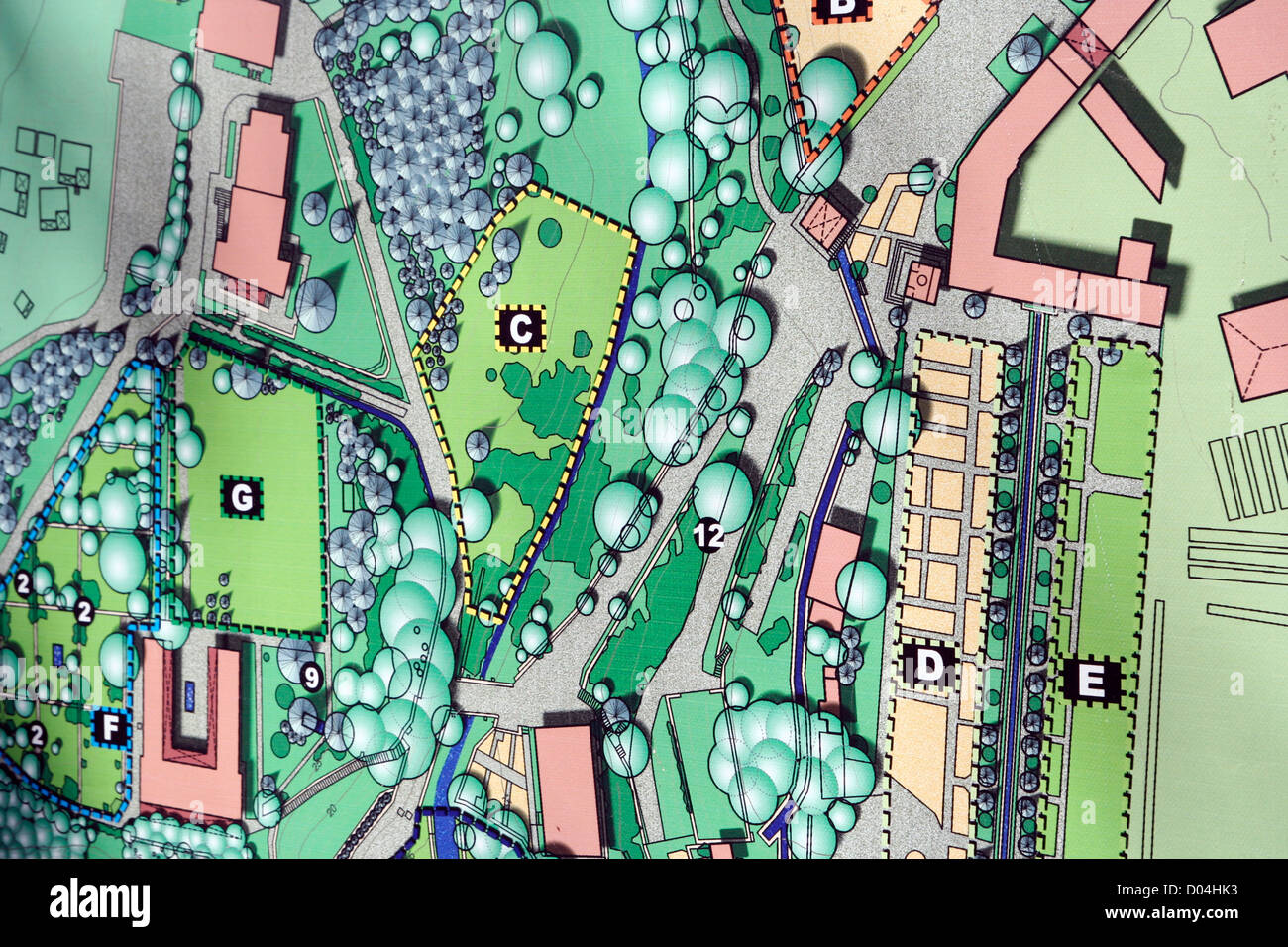 Close-up of a detailed city map Stock Photo - Alamy