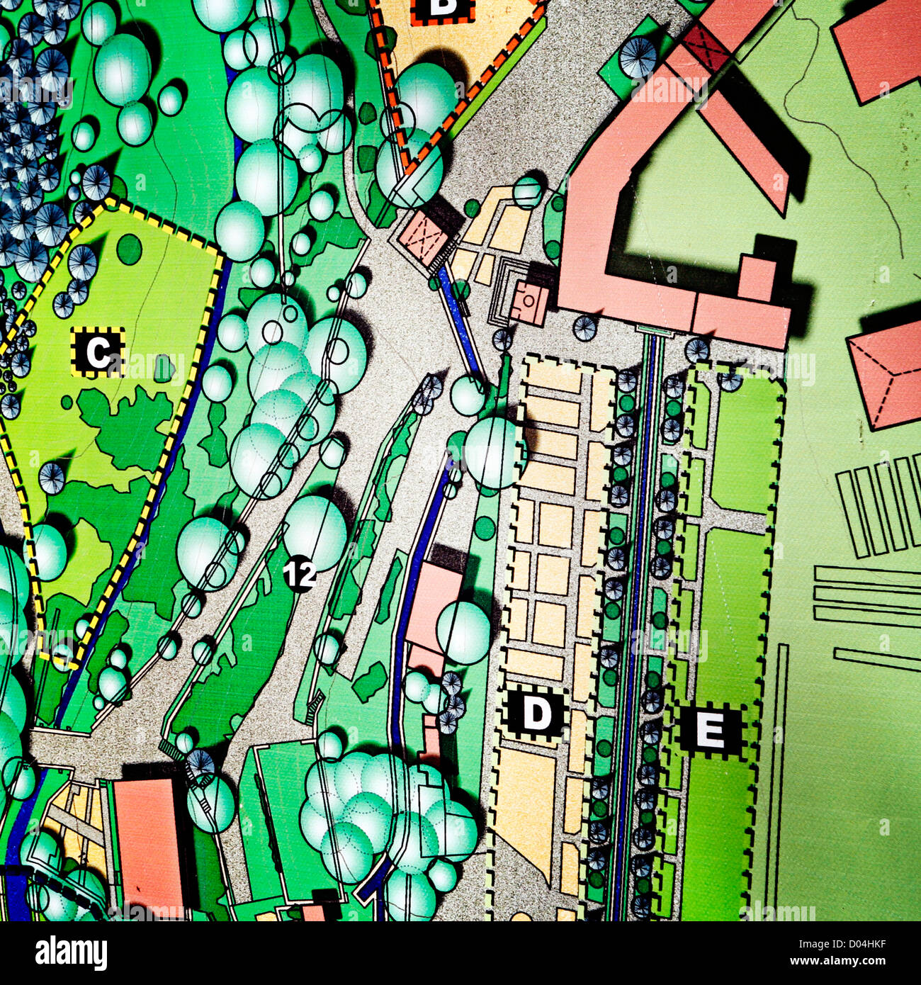 Close-up of a detailed city map Stock Photo - Alamy