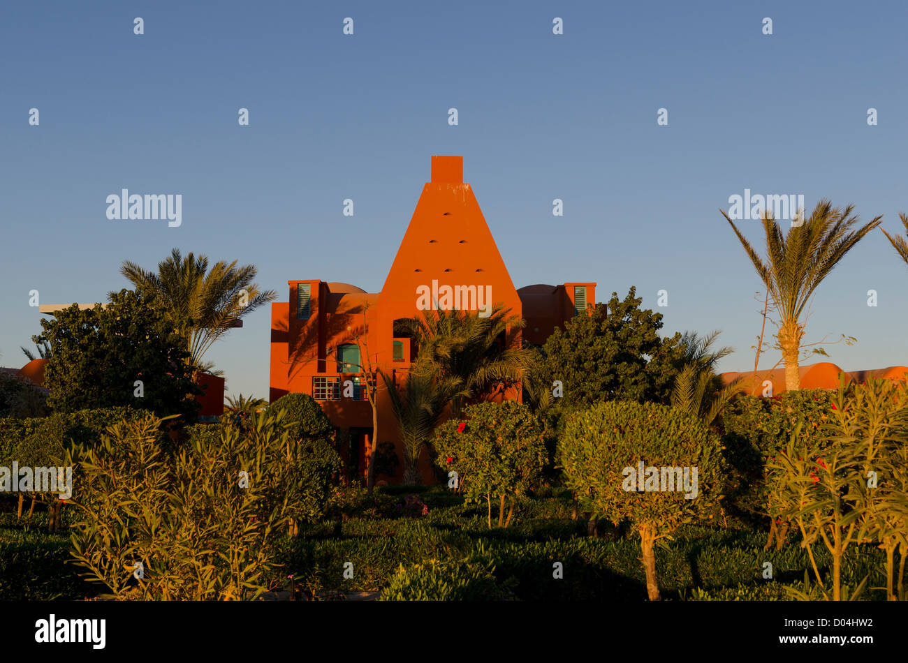 [El Gouna] garden tree sunset resort green tourist Stock Photo - Alamy