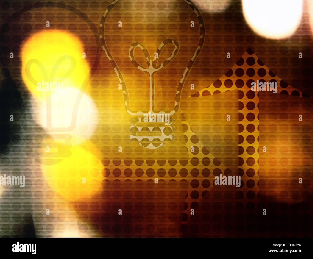 Background - bulb & arrow Stock Photo - Alamy