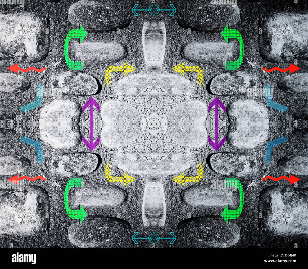 Rocks & Arrows - concept background. Different directions Stock Photo ...