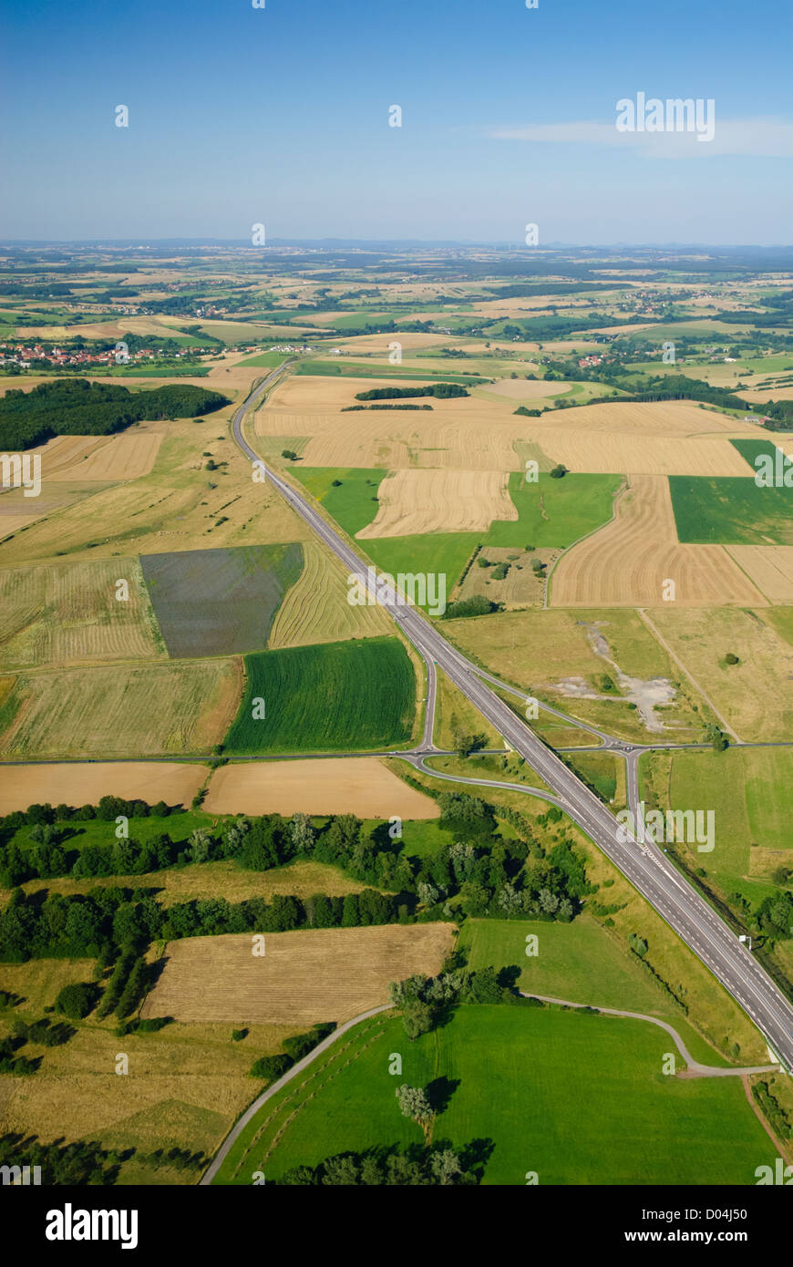 Highway in countryside, Rimling, Moselle, Lorraine, France Stock Photo ...