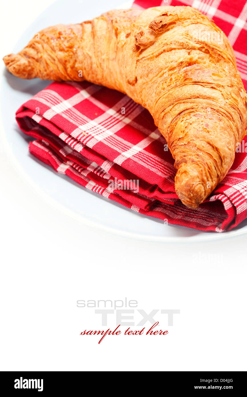 Croissant on plate hi-res stock photography and images - Alamy