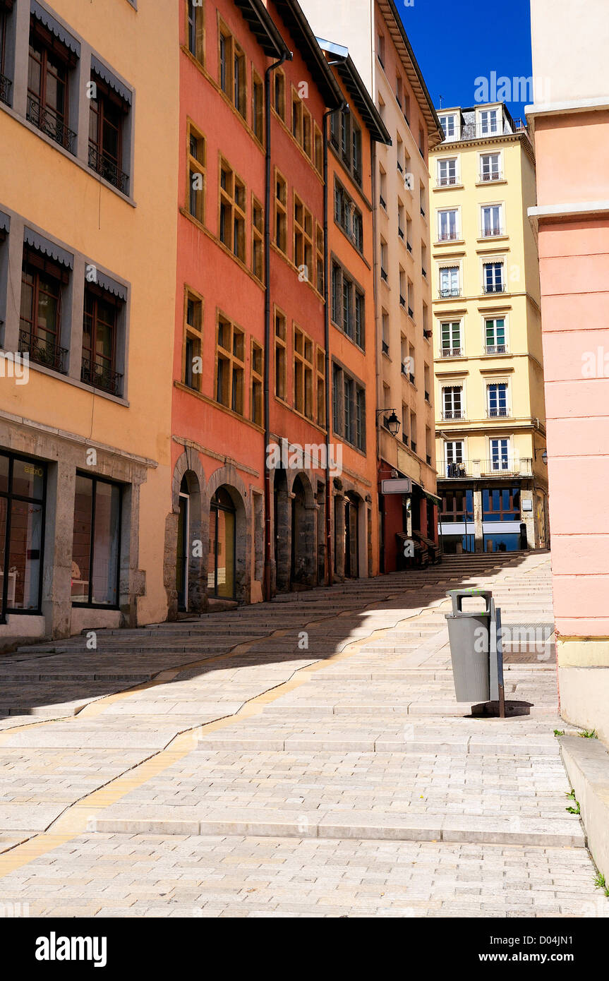 Lyon city, famous Croix Rousse district, Rhone-alpes, France Stock ...