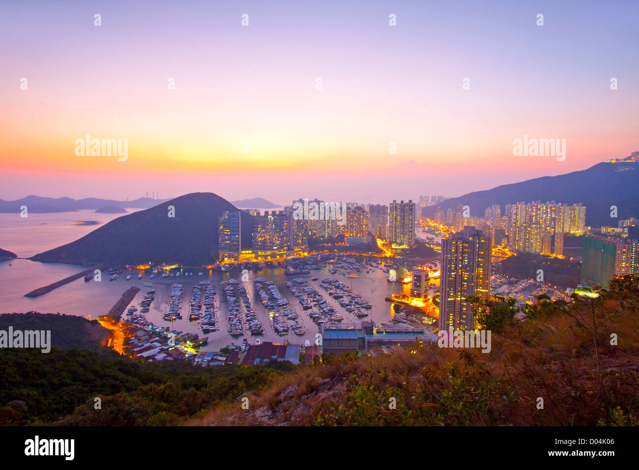 Hong Kong sunset Stock Photo - Alamy