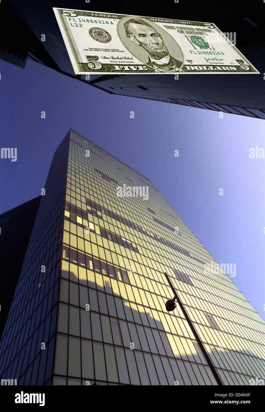 Building with dollar bill Stock Photo - Alamy