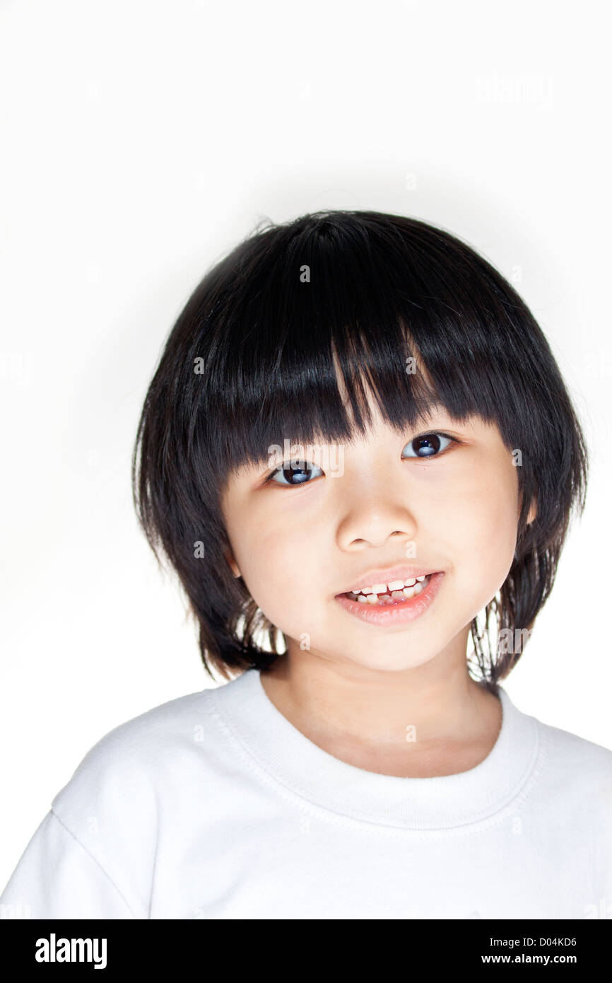 Happy young asian girl isolated on white background Stock Photo - Alamy