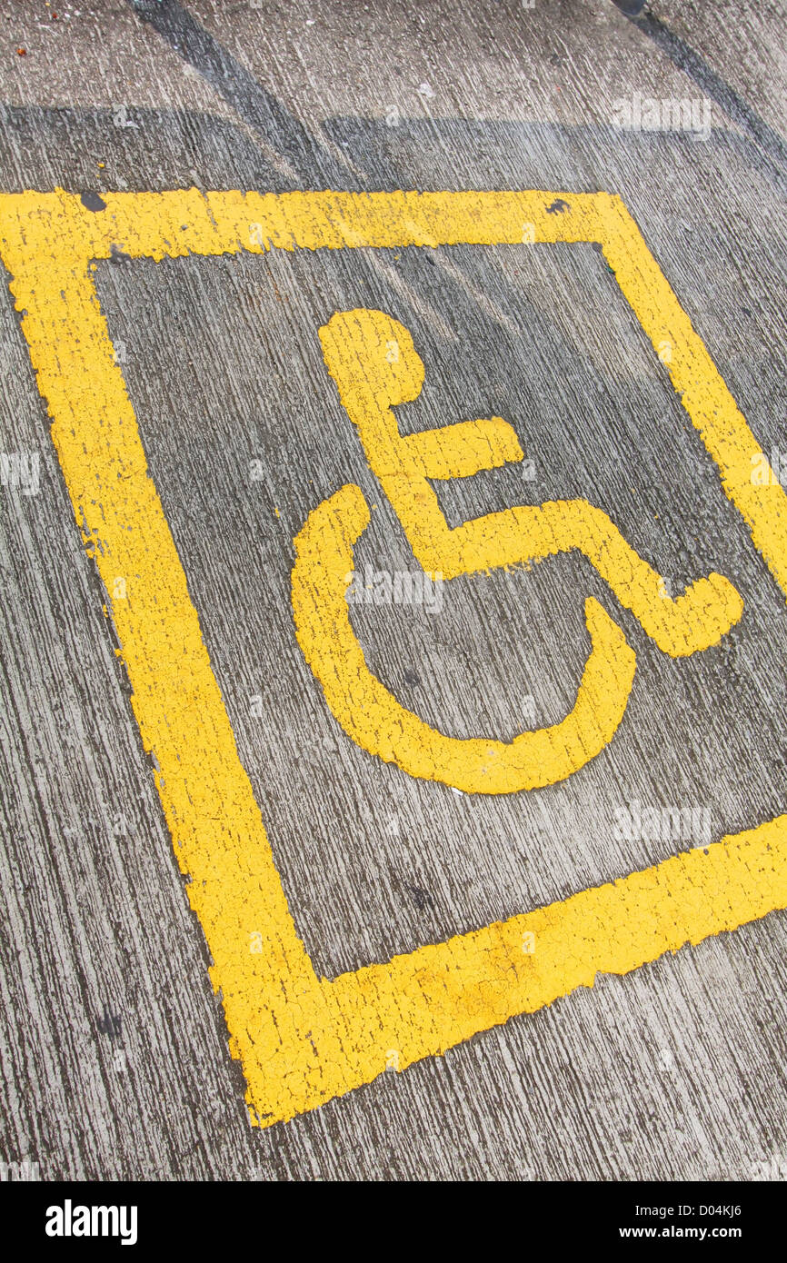 Disabled sign board on the way Stock Photo - Alamy