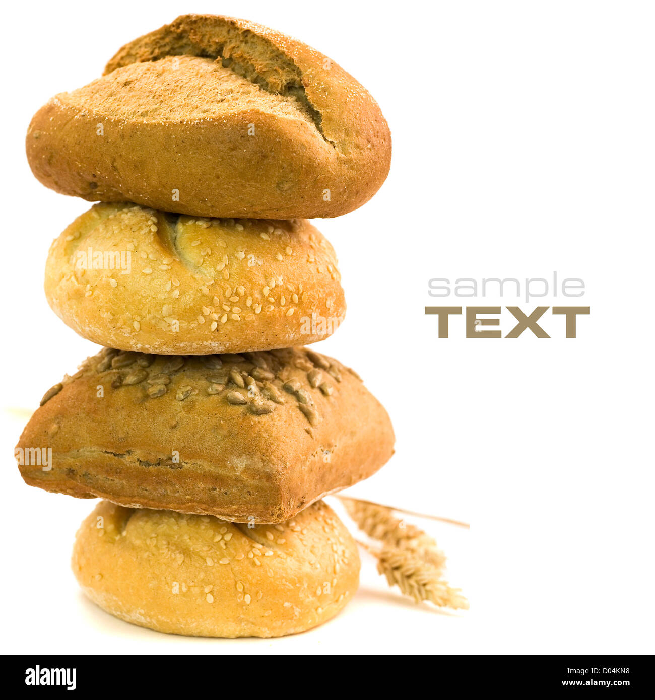 bread composition on white background Stock Photo - Alamy