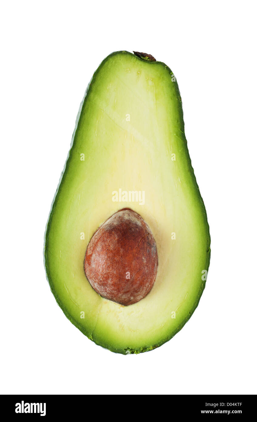Half of fresh avocado fruit isolated over white background Stock Photo ...