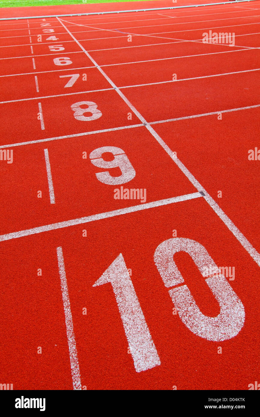 Running track with number 1-10 Stock Photo - Alamy
